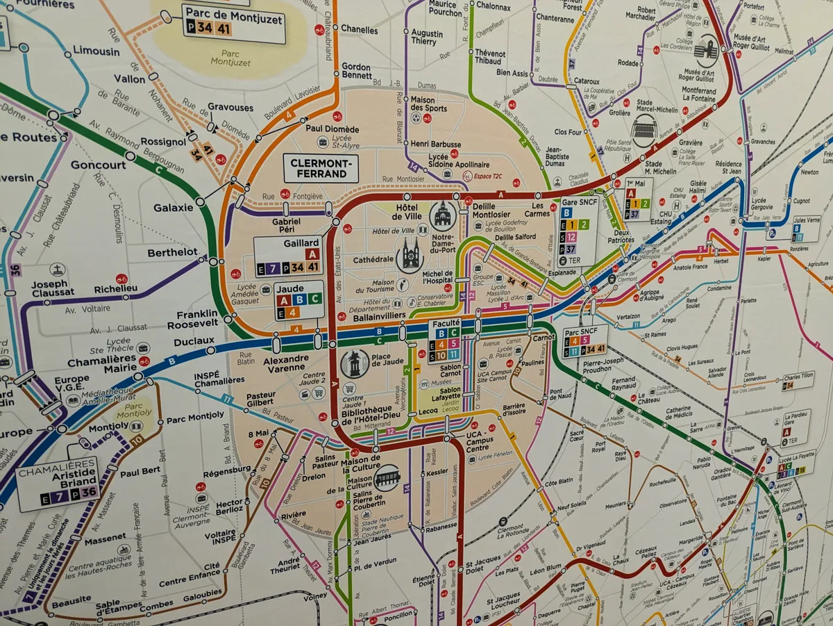 Le plan d'Inspire, le nouveau réseau de transport en commun de Clermont-Ferrand, vient d'être ...