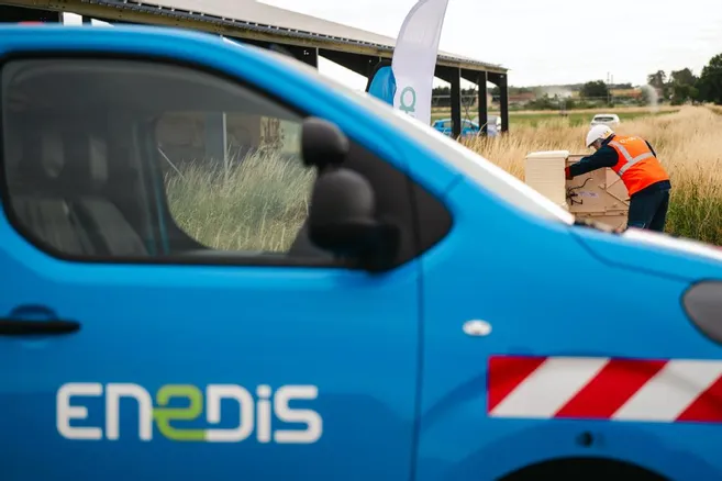 Un véhicule d'Enedis (photo d'illustration). © Renaud Baldassin