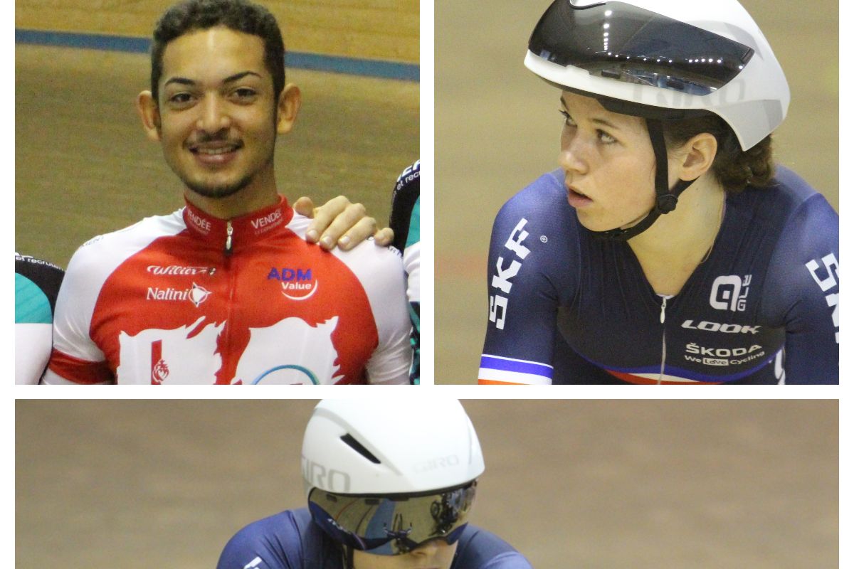 Les cyclistes Marie Le Net, Donavan Grondin et Victoire Berteau ...