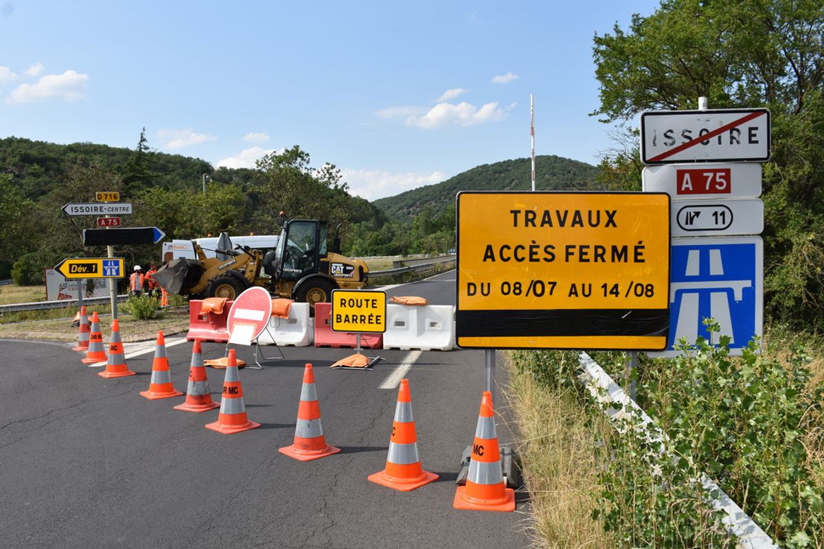 Autoroute A75 : la bretelle d'accès n°11 depuis Issoire, et en ...