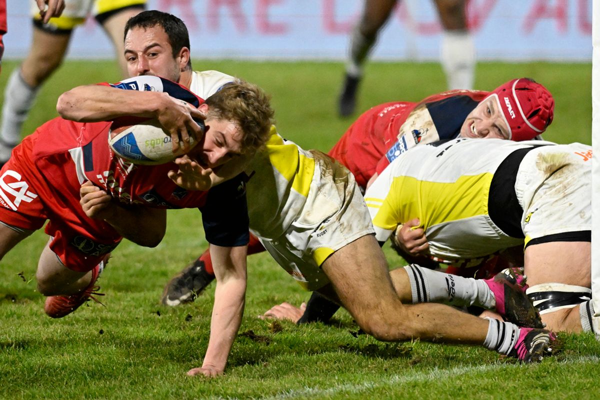 Antoine Aucagne après la victoire d'Aurillac sur Mont-de-Marsan (27-24 ...