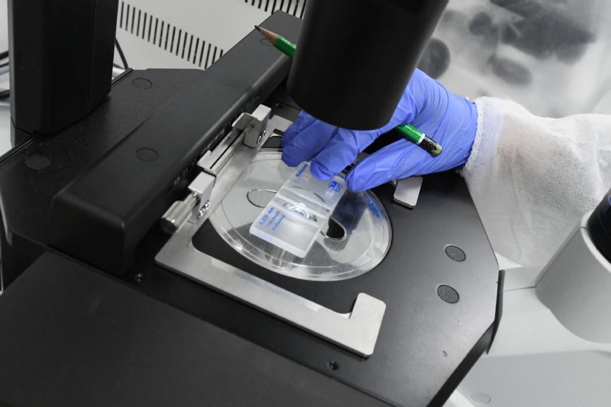 Le biologiste Thomas Duret, responsable du service Covid de Gen-Bio à ...