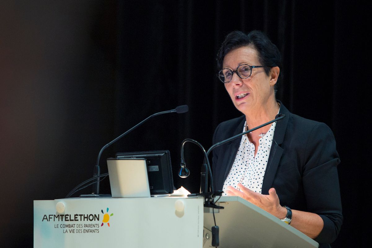 Laurence Tiennot-Herment, présidente de l'AMF-Téléthon, en conférence à Châteaudun ce samedi ...