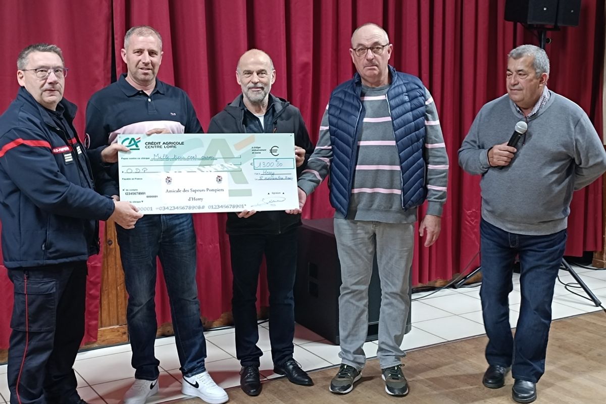 Un chèque remis aux pupilles des sapeurs-pompiers à Herry - Le Berry ...